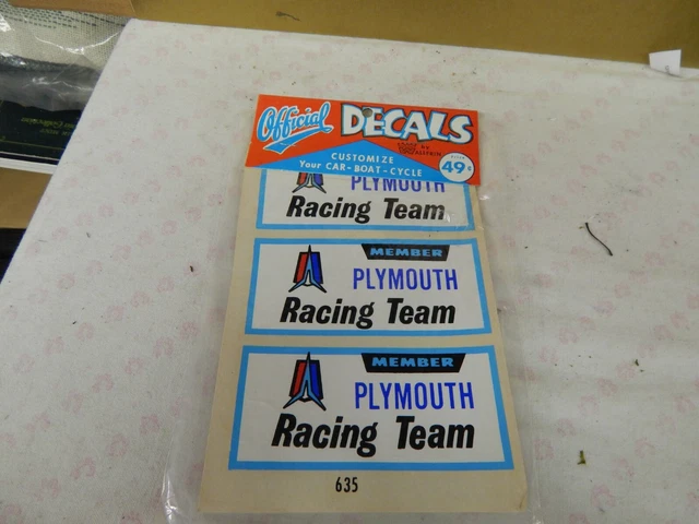 MOPAR NOS PLYMOUTH racing team decals $33.14 - PicClick AU