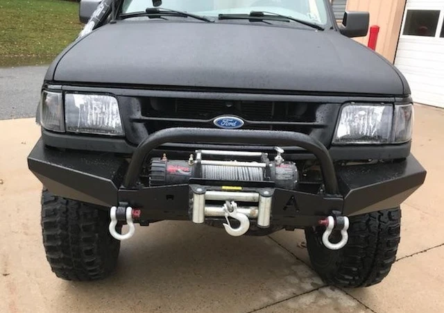 ELITE FORD RANGER Modular Front Winch Bumper with Bull Bar 1993-1997 ...