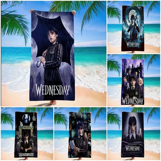 WOMEN GIRLS WEDNESDAY Addams Microfiber Bath Towel Swim Beach Towel ...