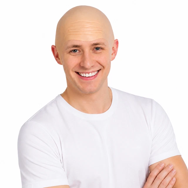 BALD HEAD CAP Skin Tone Latex Fancy Dress Costume Accessory Halloween ...