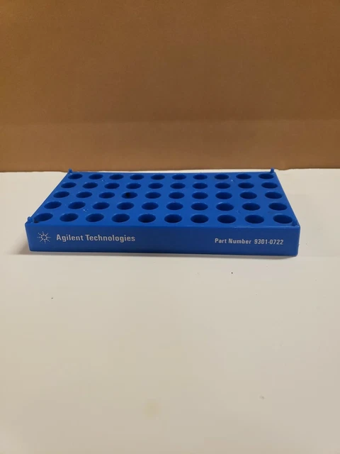 AGILENT TECHNOLOGIES PLASTIC Vial Tube Rack 12mm ID 50-Place Blue 9301 ...