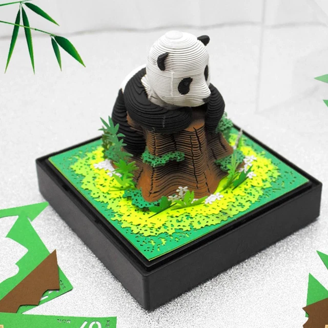 MINI PANDA 3D Paper Carving Art Craft Notepad Sticky Notes 2024 Calen ...