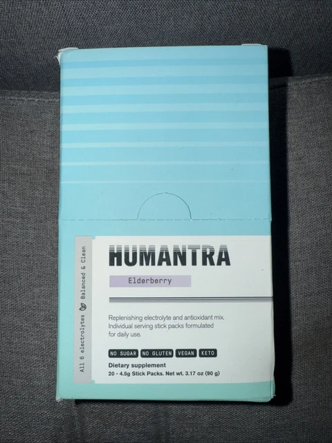 HUMANTRA ELECTROLYTE SACHETS, 20 X 4.5g Sachets / Sticks, Elderberry ...