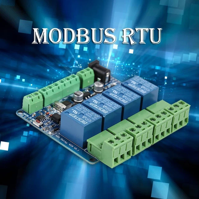 MODBUS-RTU 4 WAY 12V Relay Module Switch 4 Way Relay Output RS485 Communication EUR 10,34 ...