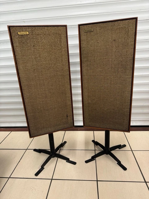 ROGERS BBC HI-FI Speakers Pair with Stands Good Condition Working Order ...