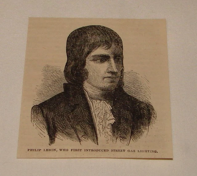 1877 MAGAZINE ENGRAVING ~ PHILIP LEBON, Inventor of Gas Lighting $5.29 ...