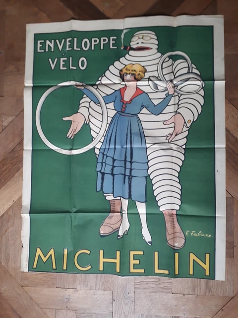 ANCIENNE AFFICHE PUBLICITAIRE Michelin 1930 Enveloppe Velo EUR 1.700,00 ...