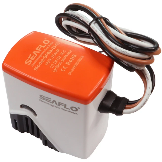 SEAFLO 12 VOLT Electromagnetic Float Switch for Non-Auto Bilge Pumps 25 ...