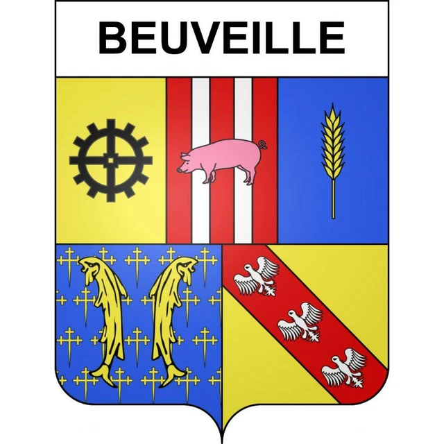 BEUVEILLE 54 VILLE sticker blason écusson autocollant adhésif EUR 3,99 - PicClick FR