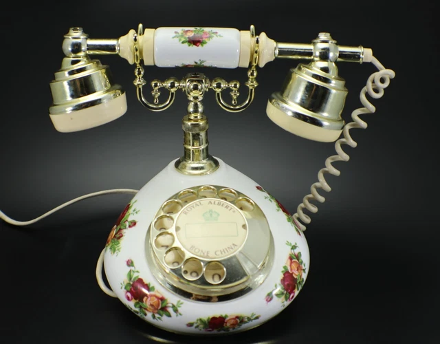 ROYAL ALBERT OLD Country Roses ROTARY TELEPHONE Astral Telecom Works US ...