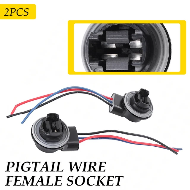 2PC 3157 4157 Bulb Socket Pig Harness Tail Wire Plug for Turn Signal ...
