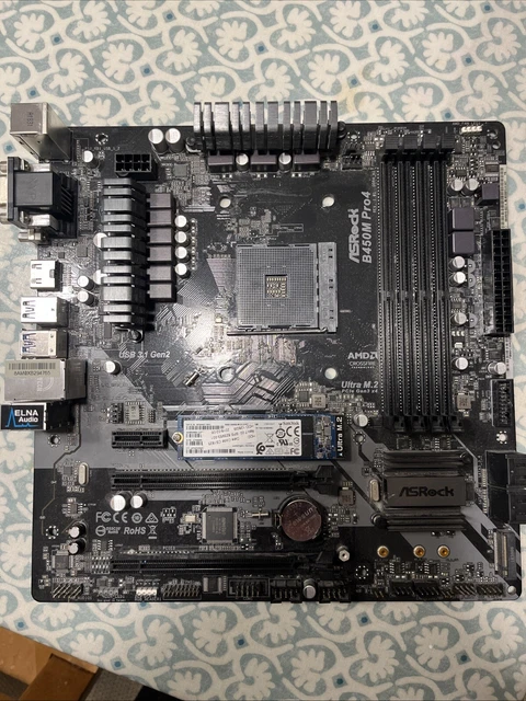 ASROCK B450M PRO4 Socket AM4, AMD Motherboard £55.00 - PicClick UK
