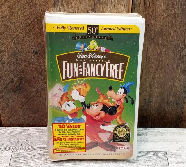 WALT DISNEY FUN And Fancy Free 50th Anniversary VHS Clamshell New ...
