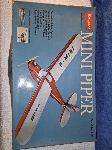 GRAUPNER MINI PIPER 720mm, 70-80 ern. neu, unmontiert in OVP mit Motor ...