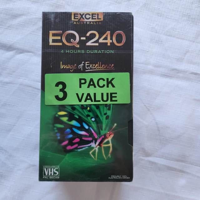 EXCEL EQ-240 VHS Video Cassette Blank Tape Lot of 3 New & Sealed PAL £7 ...