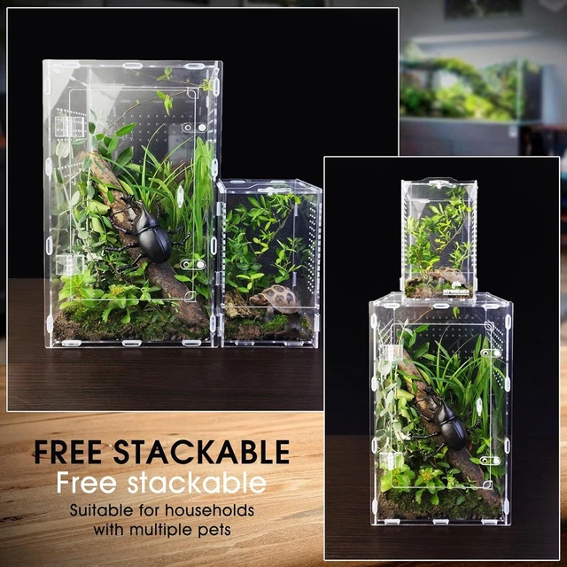 2X(JUMPING ENCLOSURE, Tarantula-Enclosure Acrylic Terrarium ...