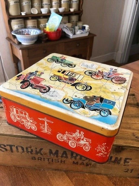 VINTAGE BURTON’S GOLD Medal Biscuits Large Tin – Classic Cars – Retro ...