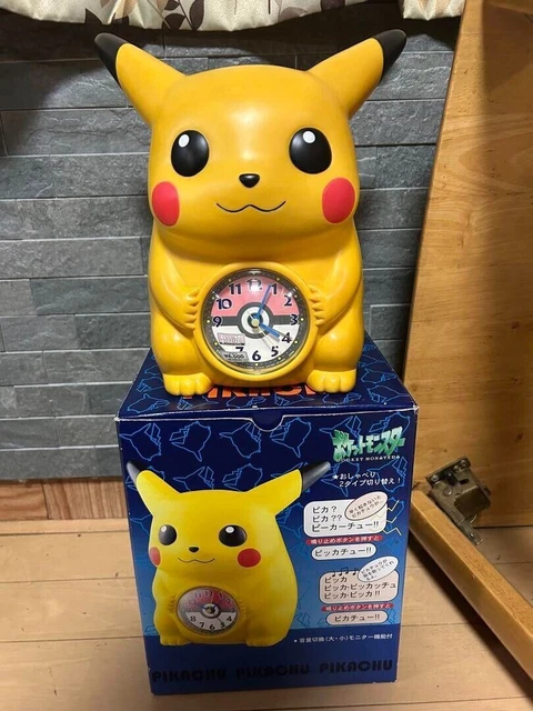 PIKACHU ALARM CLOCK, SEIKO, about 25 years ago, 25cm x 22cm New made in ...