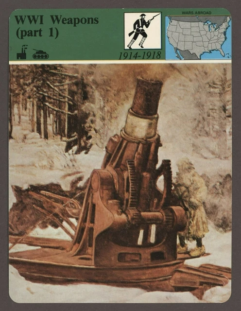 WWI WEAPONS PART 1 Story of America World War I History Card $5.95 ...