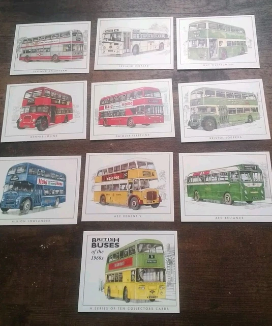 BRITISH BUSES OF the 1960s Set of 10 Collectors Cards £4.99 - PicClick UK