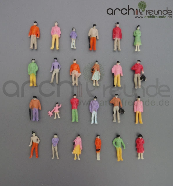 100 X MODELL Stehende Figuren-Menschen Handbemalt 1:100 Spur TT - Typ B ...