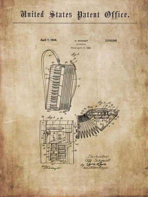 OLD, ANTIQUE WURLITZER accordion - inventions 1935/36 for poster ...