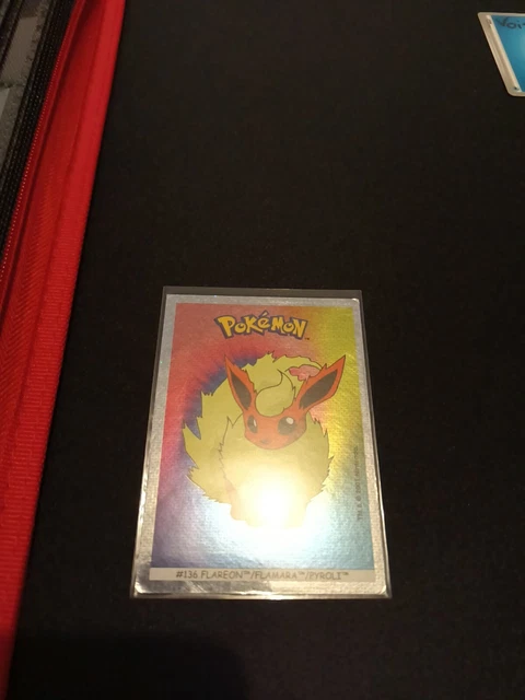 2001 POKEMON DUNKIN Boomer Super Bubble Gum Sticker #136 Flareon Foil ...