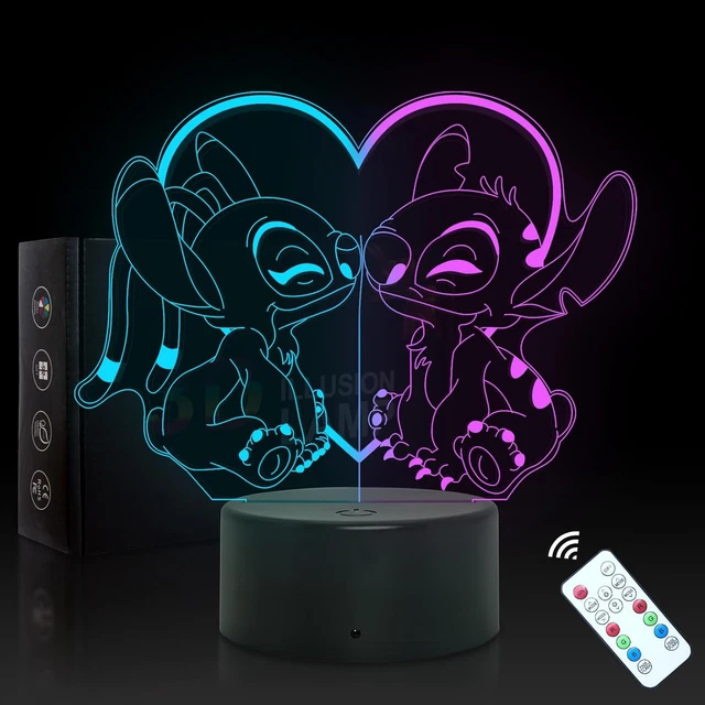 STITCH NIGHT LIGHT - 3D LED 16 Color Changing Touch Lamp with Remote ...