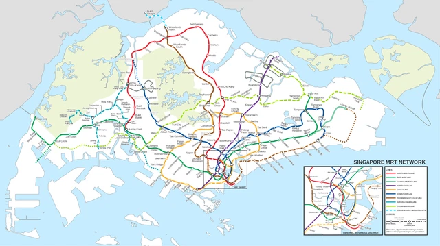 SINGAPORE MRT MASS Rapid Transit Rail Railroad Map Poster Art Print ...