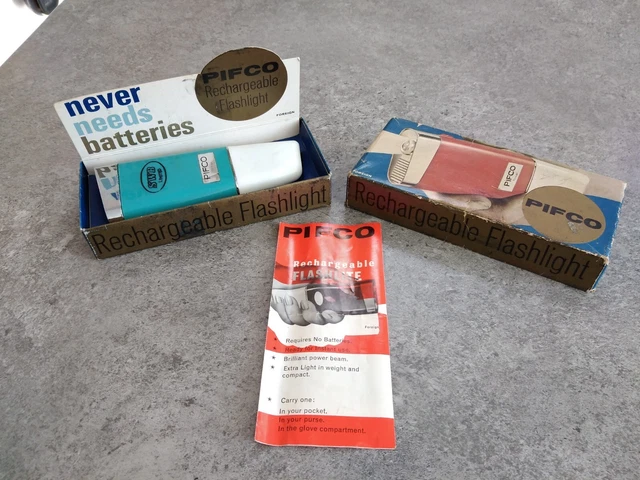RARE PIFCO Vintage 1960s Rechargeable Pocket Flashlight in Box NICE £5. ...