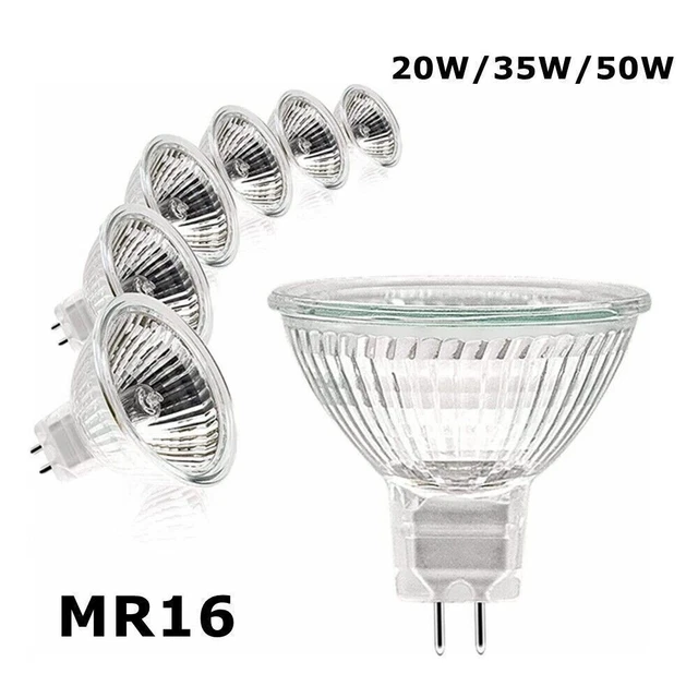 MR16 HALOGEN LIGHT Bulbs 1/4/10 Pack 12V 50W Gu5.3 Spotlight Bulb 2 Pin ...