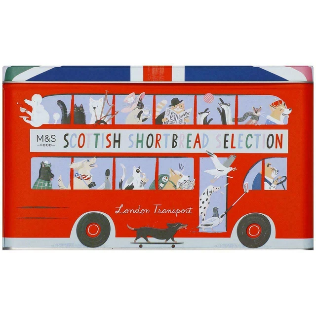 M&S 500G SHORTBREAD Selection Bus Tin All Butter & Chocolate £19.98 ...