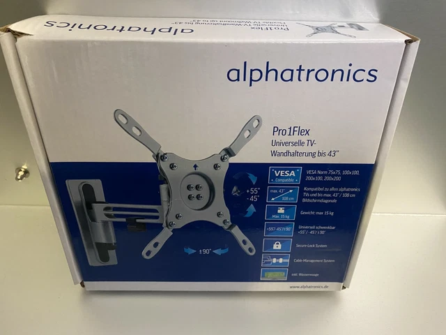 ALPHATRONICS PRO1 FLEX TV-Halterung, 2 Drehpunkte, Wohnmobil mit SAT Kabel EUR 44,00 - PicClick DE
