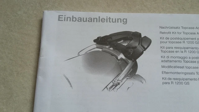Bedienungs Und Einbauanleitung Vario Topcase Bmw R 1200 Gs K 25 2004