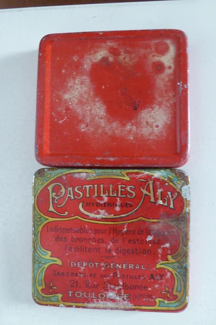 BOITE ANCIENNE en métal médicament PASTILLES ALY Hygièniques Toulouse ...
