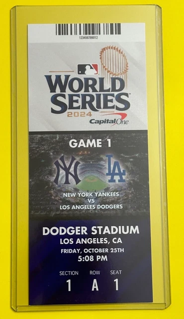 2024 MLB WORLD SERIES Non-Custom Replica Ticket Stub YANKEES @ DODGERS ...