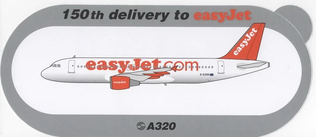 ~ EASYJET ~ Airbus A320 ~ 150th Delivery Sticker / Decal ~ VERY RARE ...