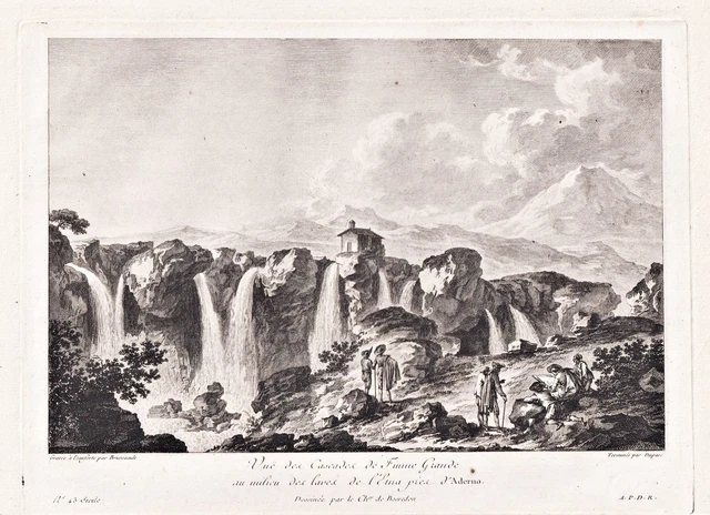 ADRANO ETNA SICILIA Sizilien acquaforte incisione engraving Saint Non ...