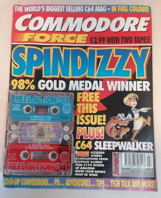 MAGAZINE - COMMODORE Force Magazine No #7 July 1993 Spindizzy + Free ...