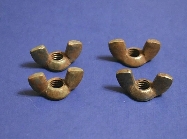 4 ÉCROUS D'AILE vintage en acier 3/8"-16 fil grossier UNC EUR 19,94 ...