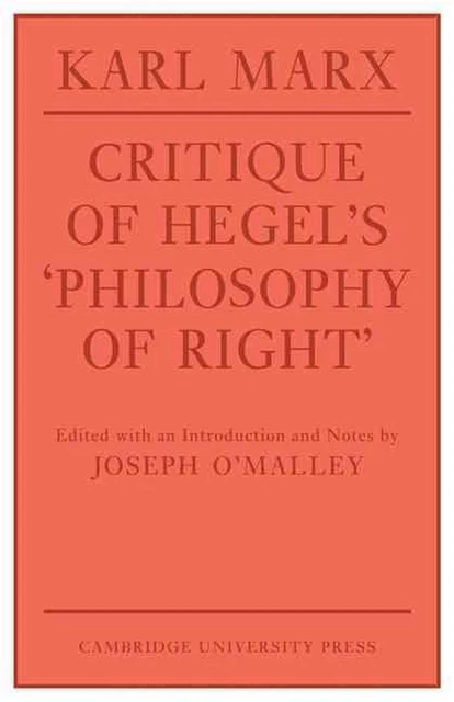 CRITIQUE OF HEGEL'S 'Philosophy Of Right' by Karl Marx (English ...