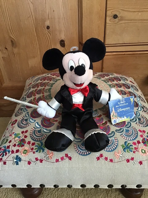 RARE VINTAGE DISNEYLAND Paris Conductor Mickey Mouse Beanie Soft Plush ...