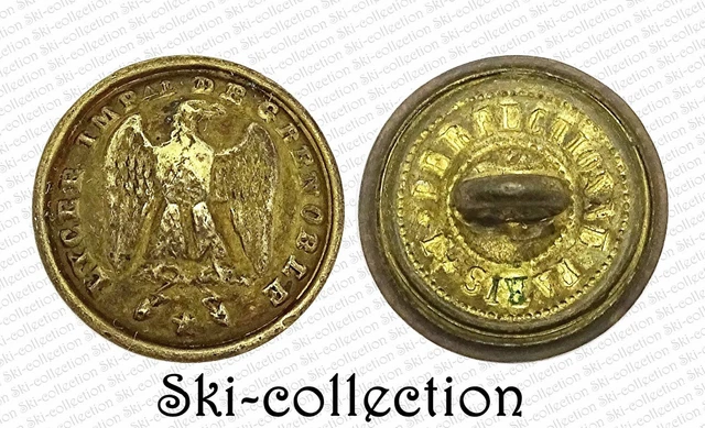 BUTTON HIGH SCHOOL Imperial Grenoble (1852-1870) Napoleon III ° .15 MM ...