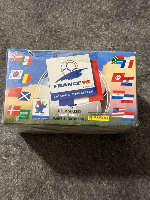 PANINI FIFA WORLD CUP 1998 1 SEALED BOX 100 packets zidane/Henry ...