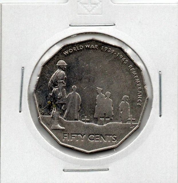 2005 AUSTRALIAN 50 Cent 'World War Remembrance' Very Fine Circulated ...