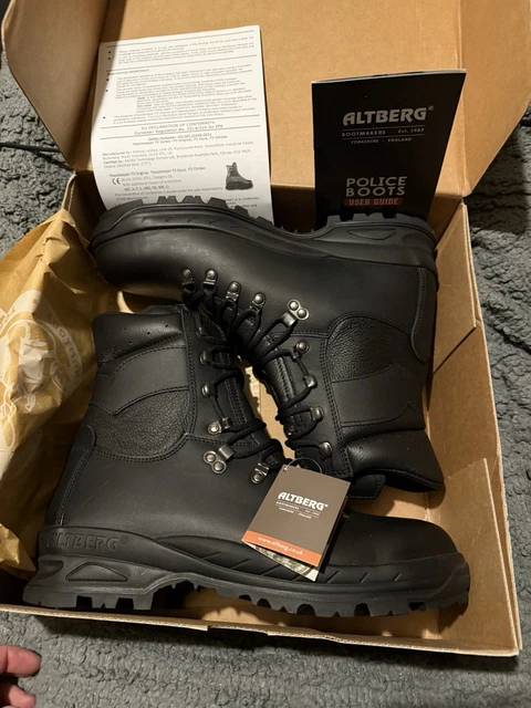 ALTBERG PEACEKEEPER P3 black Metal Cap-Toe Safety Boots, Size UK 10.5m ...