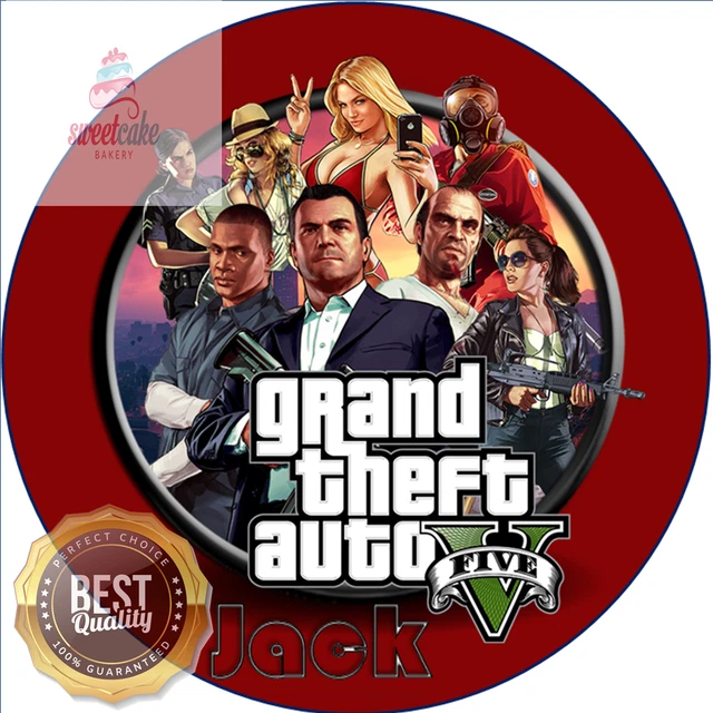 GTA GRAND THEFT AUTO V Cake Topper Personalised Edible | Icing or Wafer ...