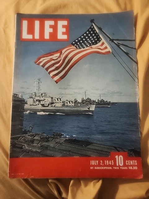 LIFE MAGAZINE WWII Eisenhower Comes Home Hitler Battleships USA Flag ...