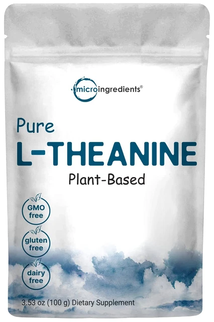PURE L-THEANINE POWDER, 100 Grams (1 Year Supply), Filler Free, No GMOs ...