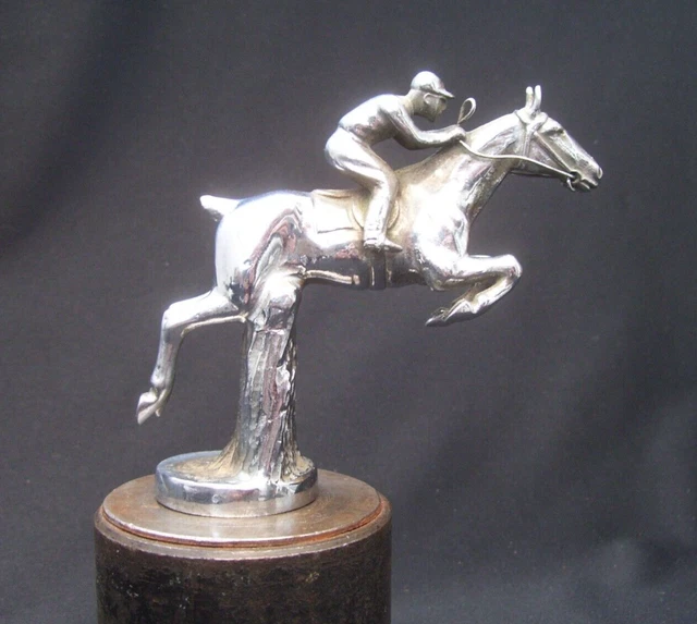 VINTAGE 1930S HORSE & JOCKEY CAR RADIATOR CAP MASCOT~STEEPLECHASER HOOD ...